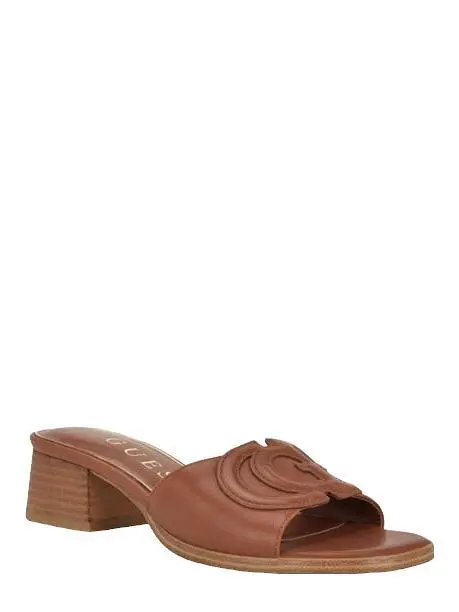 Guess Block Heel Sandal - Medium Natural