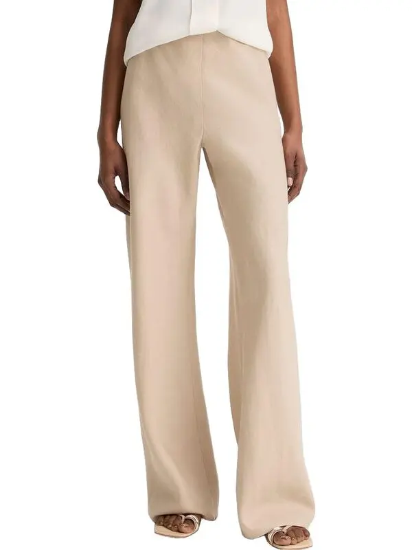 Vince Colette Wide-leg Linen Pants - Pumice Stone