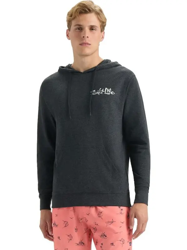SALT LIFE First Light Fleece Hoodie - Charcoal Heather
