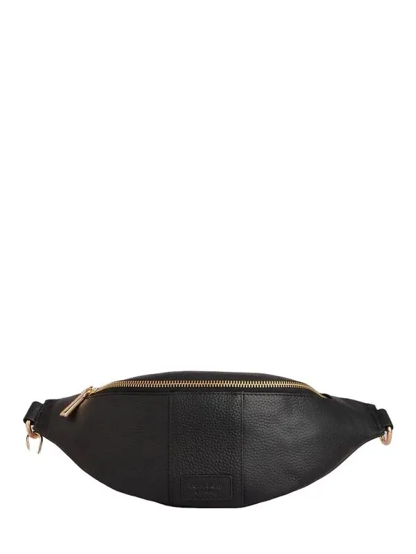 POM POM LONDON Leather Belt Bag - Black