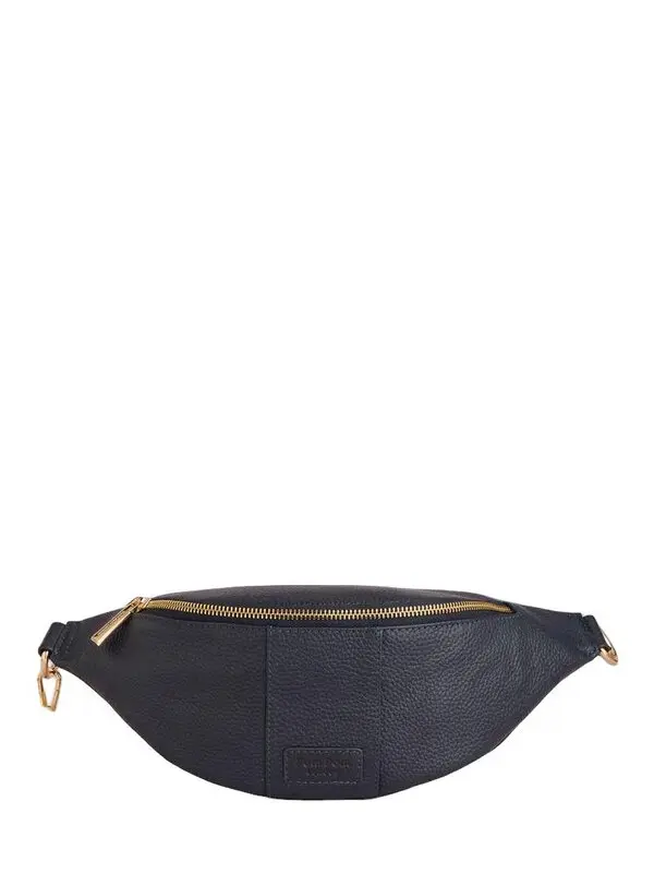 POM POM LONDON Leather Belt Bag - Navy