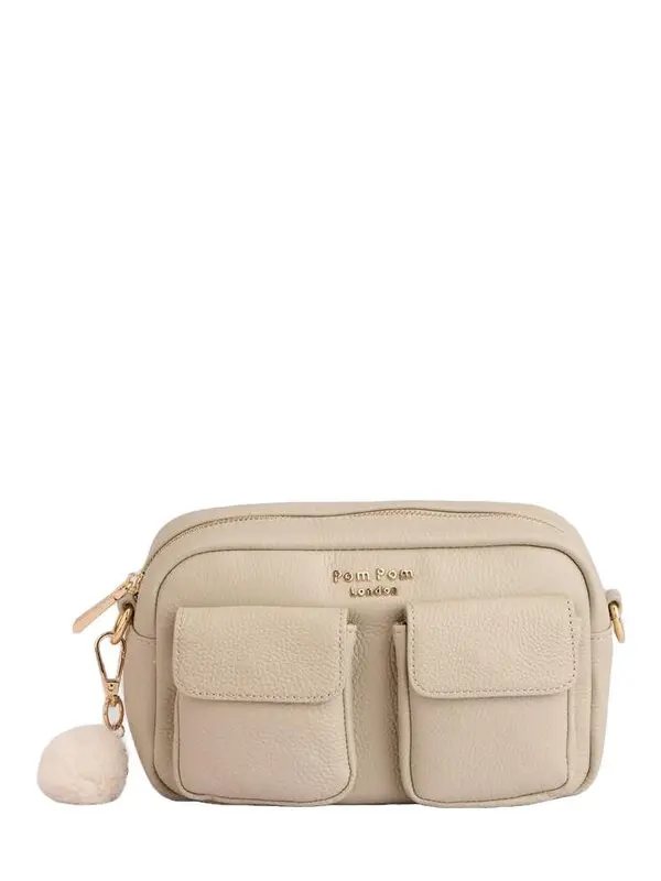 POM POM LONDON Chiswick Crossbody Bag - Stone