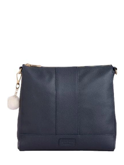 POM POM LONDON Westminster Crossbody Bag - Navy