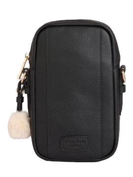 POM POM LONDON Eaton Leather Crossbody Bag - Black