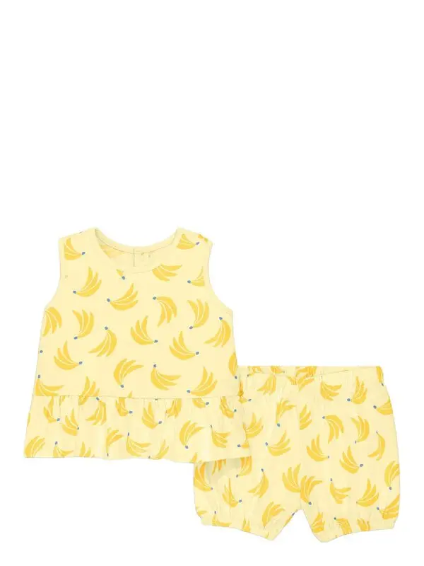 PRIMARY Tank And Shorts Set - Light Banana Bananas