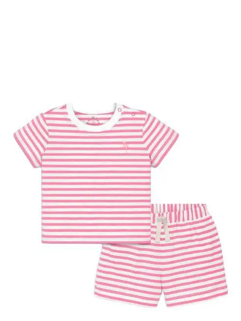 PRIMARY Baby Stripe Embroidered Set - Taffy White Stripe
