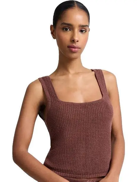 Onia Knit Square Neck Tank - Brown