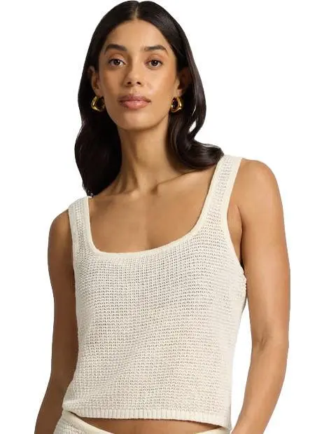 Onia Knit Square Neck Tank Top - Egret