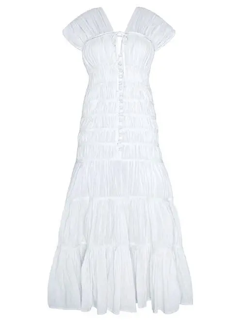 BRUNNA.CO The Srikandi Ruffle Maxi Dress - White
