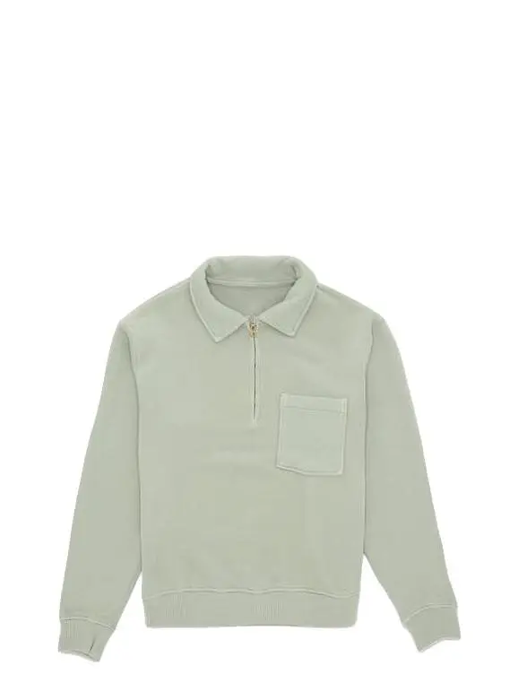 FORTELA Woven Zip-up Sweatshirt - Sage Green