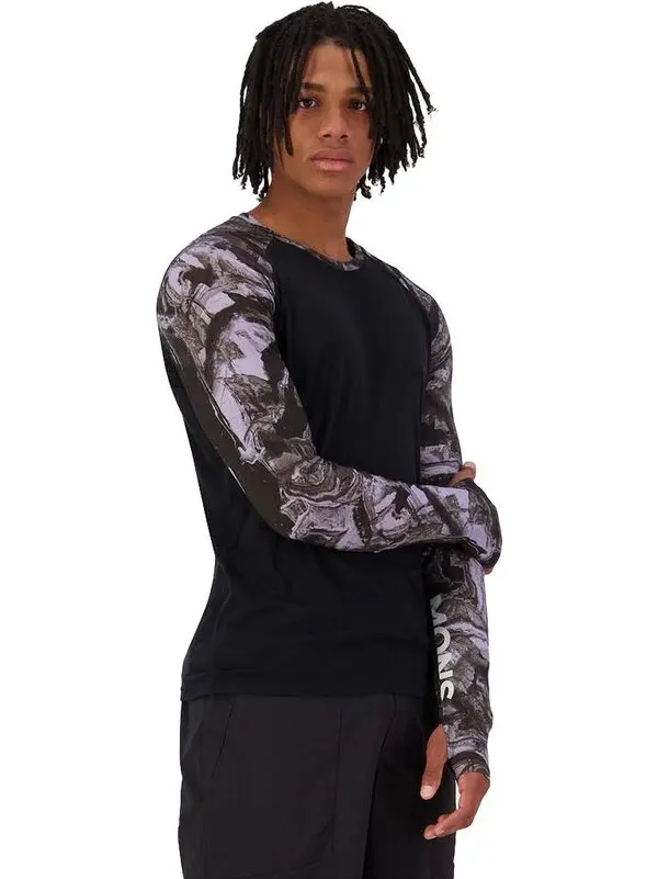 MONS ROYALE Temple Merino Long-sleeve Shirt - Rock Camo/black