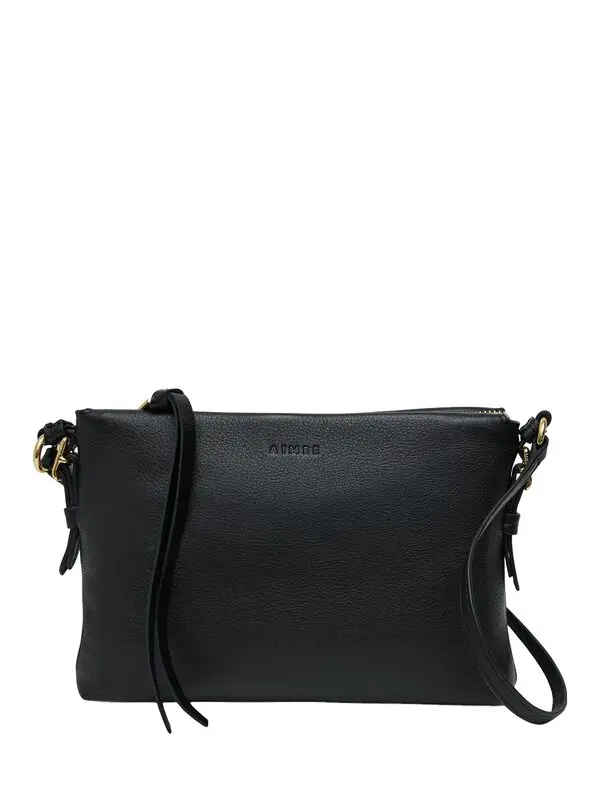 AIMEE Gramercy Leather Crossbody Bag - Black
