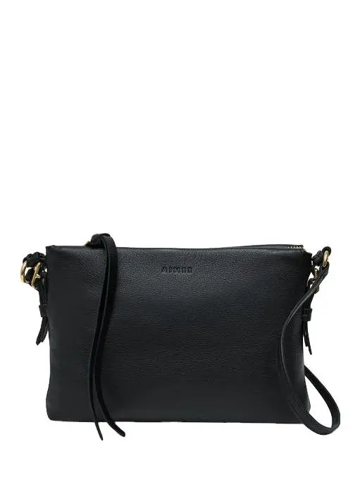 AIMEE Gramercy Leather Crossbody Bag - Black