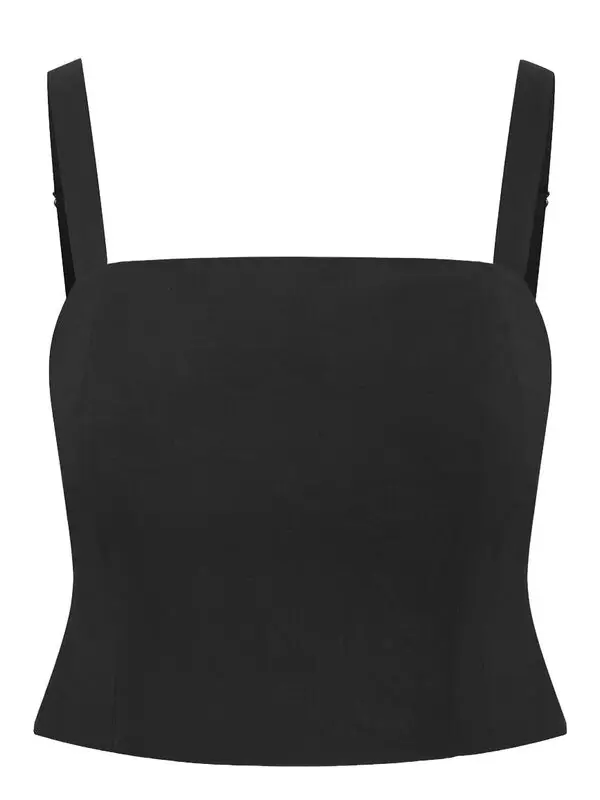 City Chic Bianka Sleeveless Crop Top - Black
