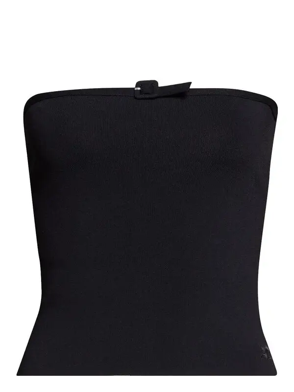 COURREGES Buckle Detail Bustier Knit Top - Black
