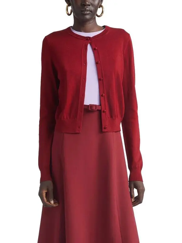 Carolina Herrera Silk And Cotton Cardigan - Rioja