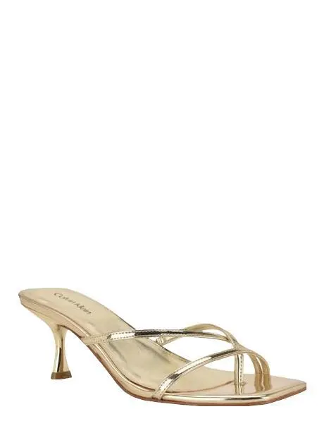Calvin Klein Axella Toe Loop Sandal - Gold