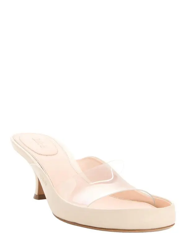 Chloé Junie Kitten Heel Mule - Soft Ivory