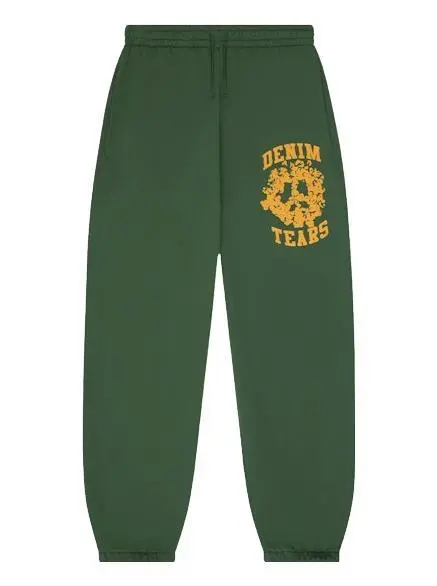 DENIM TEARS Denim University Sweatpants - Green/yellow