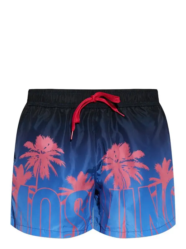 Moschino Printed Swim Shorts - Navy Blue