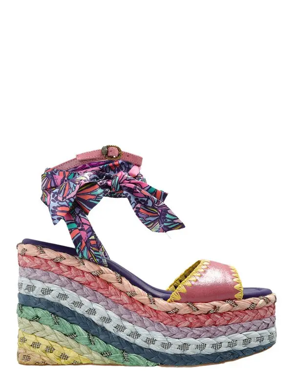 Kurt Geiger Chelsea Scarf Wedge Sandals - Multicolour