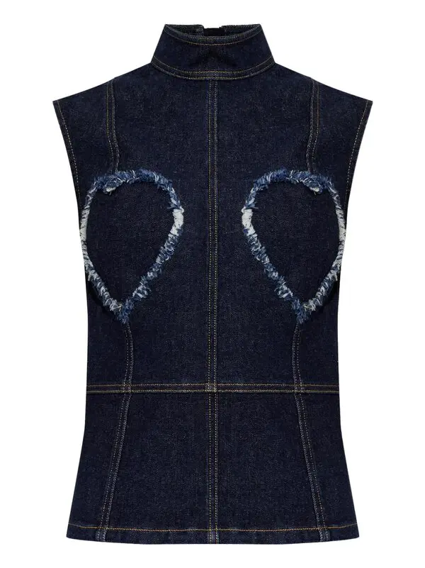 Moschino Sleeveless Denim Top - Navy Blue