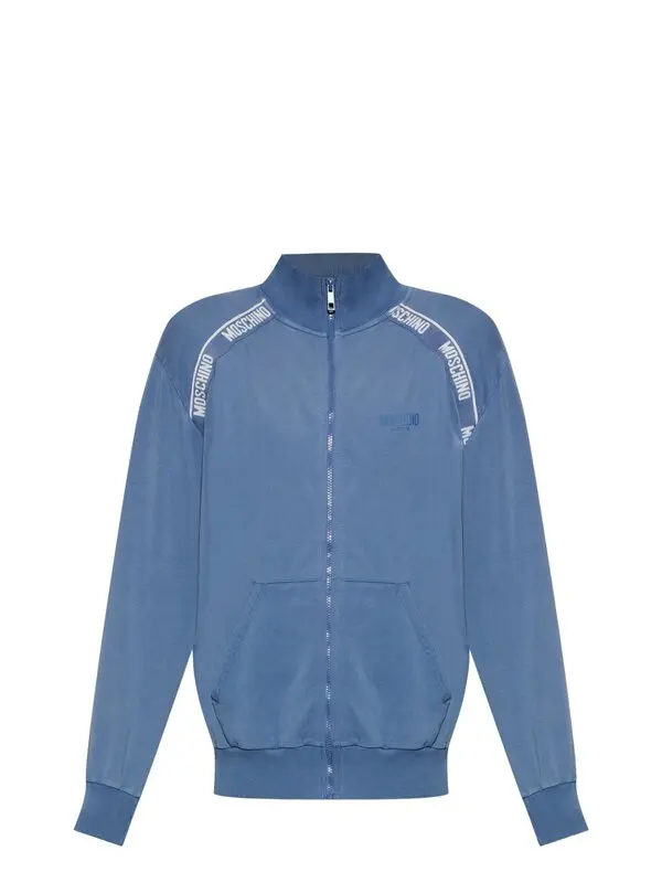 Moschino Logo Zip-up Sweatshirt - Blue
