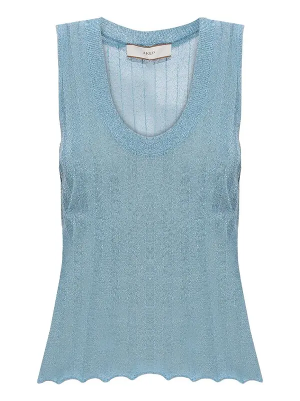 AKEP Sleeveless Knit Top - Blue