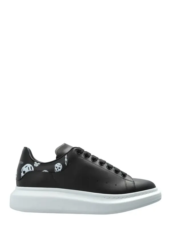 Alexander McQueen Leather Sneakers With Logo - Black