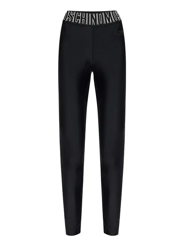 Moschino Leggings With Logo - Black