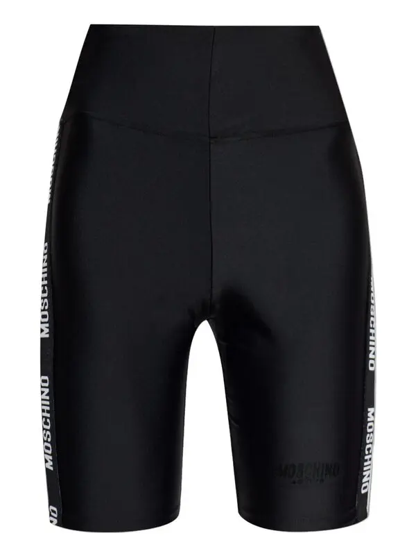 Moschino Short Leggings With Logo - Black