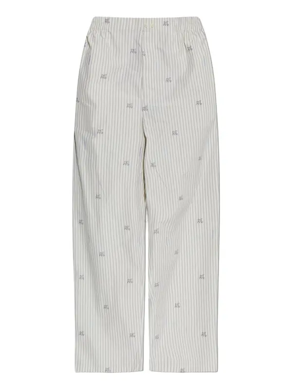Jacquemus Striped Cotton Trousers - Grey