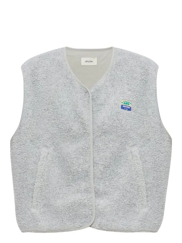 American Vintage Logo Patch Fleece Vest - Grey