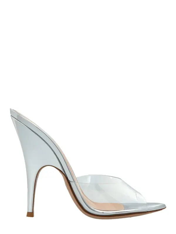 GIANVITO ROSSI Heeled Mules - Silver