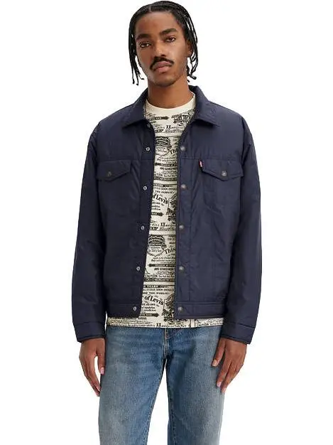 LEVI'S Relaxed Fit Padded Trucker Jacket - Peacoat