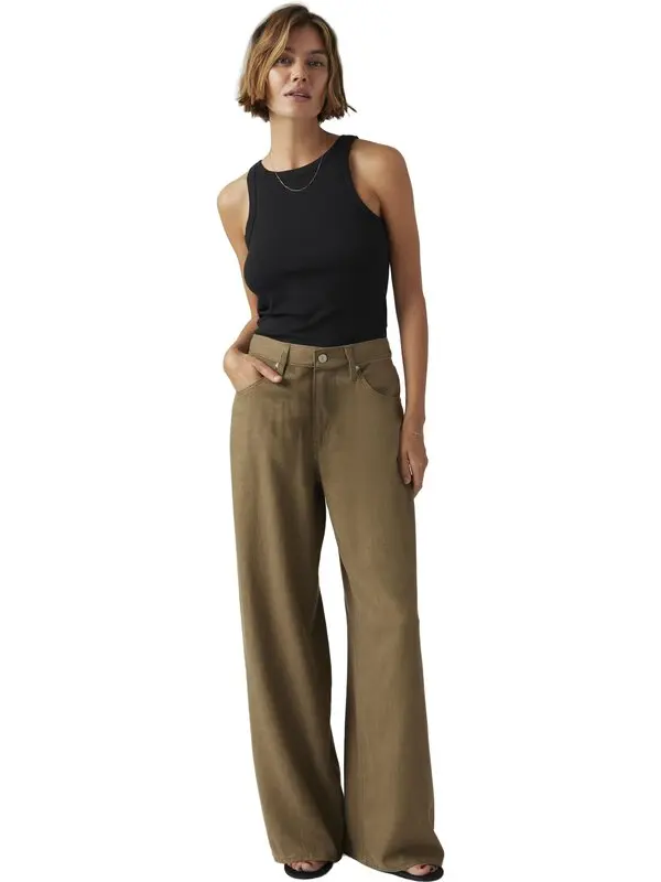 LEVI'S Xl Baggy Straight Linen Blend Pants - Oatmeal