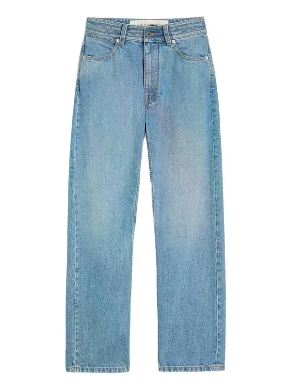 JIL SANDER Multi-stitched Logo Denim Trousers - Blue