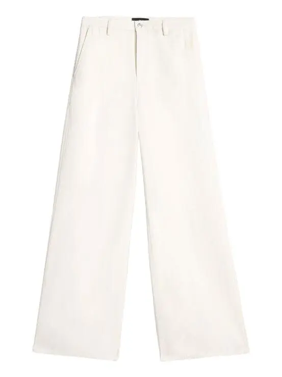7 For All Mankind Wide Leg Linen Trousers - Denim