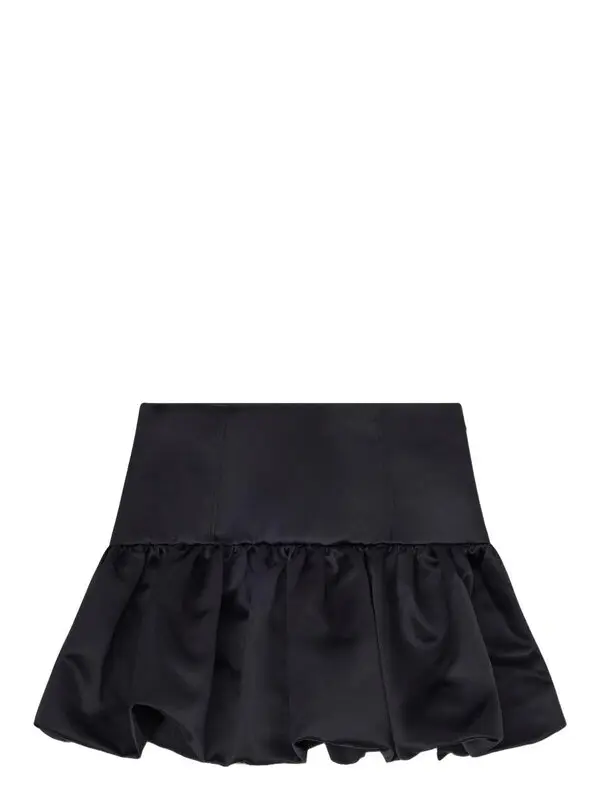 GANNI Satin Mini Skirt - Black