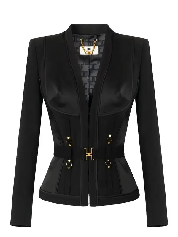 Elisabetta Franchi Single-breasted Jacket - Black