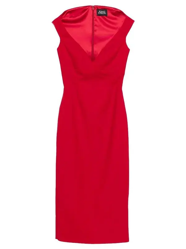 Solace London Monica Midi Dress - Red