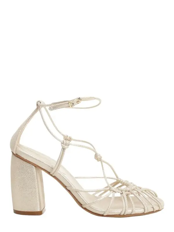 FORTE_FORTE Leather Heeled Sandals - Grey