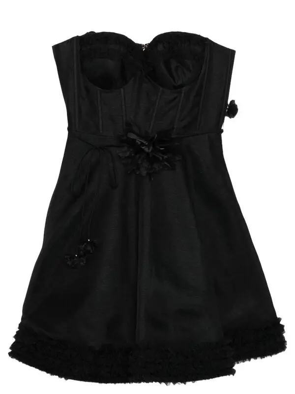 Zimmermann Luna Linen And Silk Mini Dress - Black