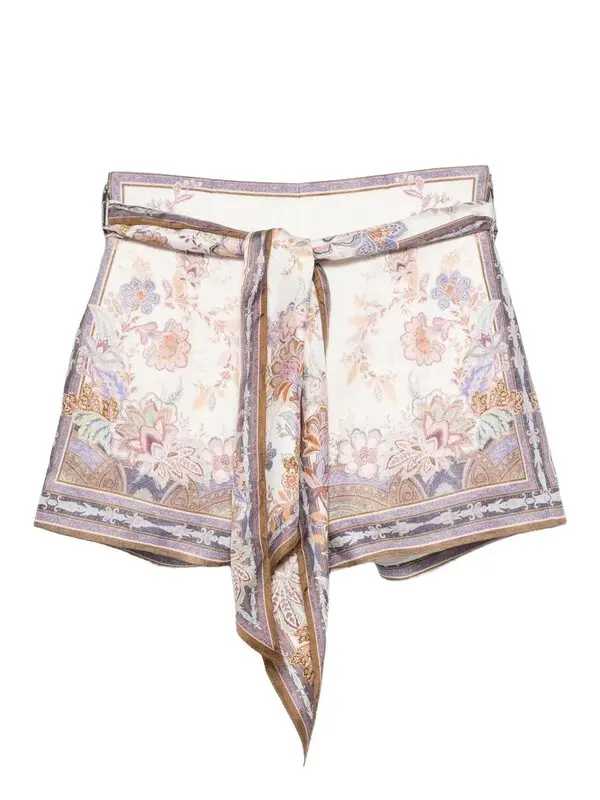 Zimmermann Luna Floral Print Shorts - White