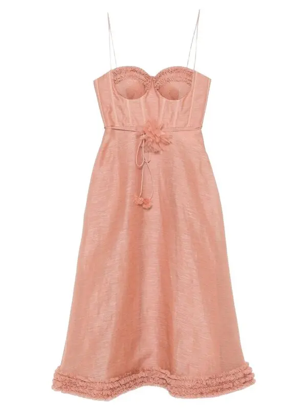 Zimmermann Luna Midi Dress - Pink