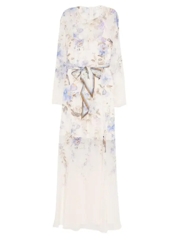 Zimmermann Luna Printed Long Dress - Sky Blue