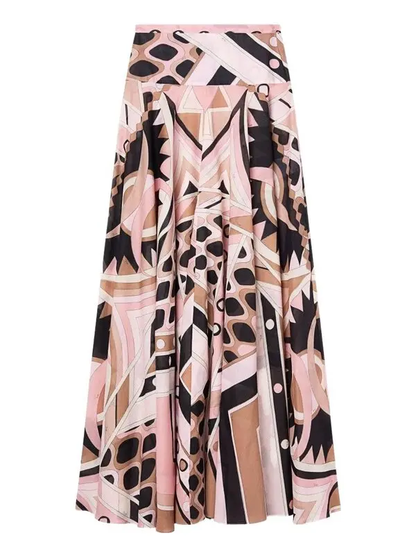 Emilio Pucci Printed Long Skirt - Pink