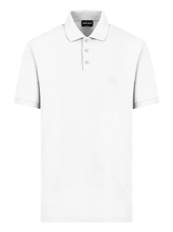 Giorgio Armani Piqeut Cotton Polo Shirt - White