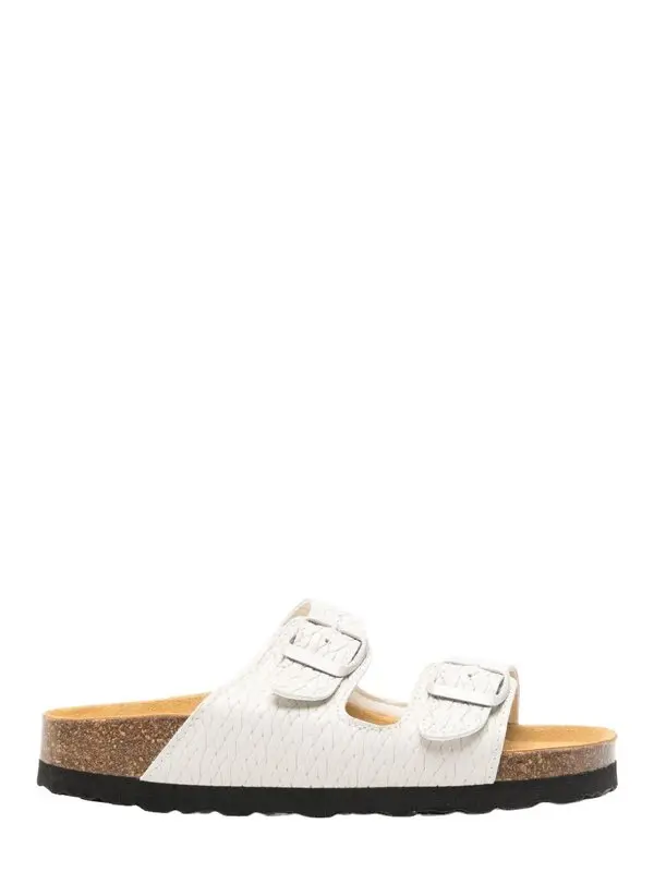 Woolrich Two Bands Leather Sandals - White