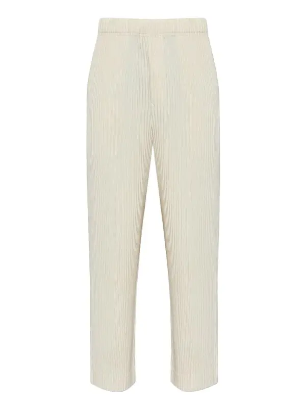 Issey Miyake Pleated Slim Trousers - Beige